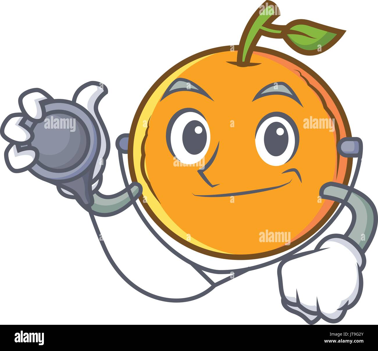 Doctor orange fruit cartoon character Stock Vector Image & Art - Alamy