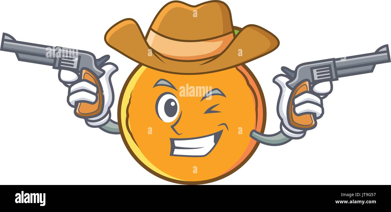 Cowboy orange fruit cartoon character Stock Vector Image & Art - Alamy
