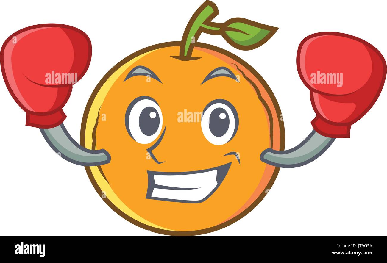 Boxing orange fruit cartoon character Stock Vector Image & Art - Alamy