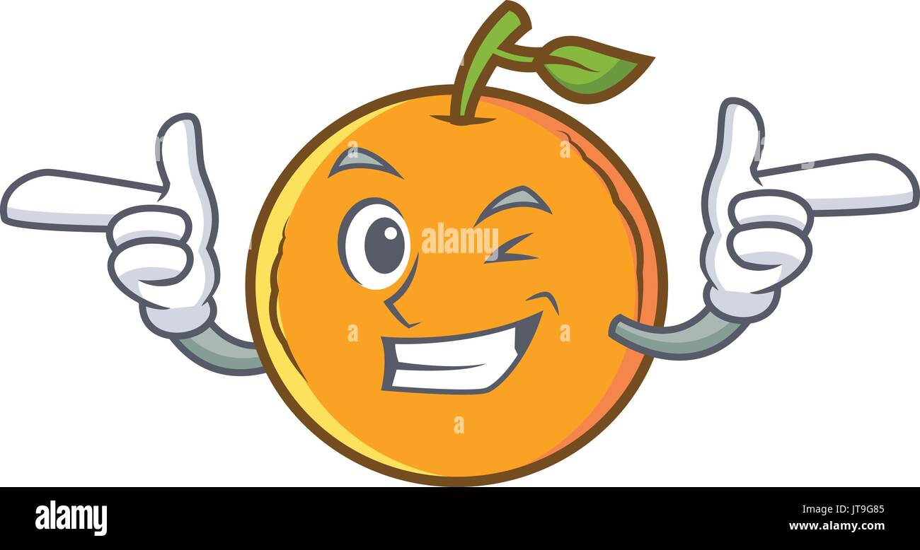 Wink orange fruit cartoon character Stock Vector Image & Art - Alamy