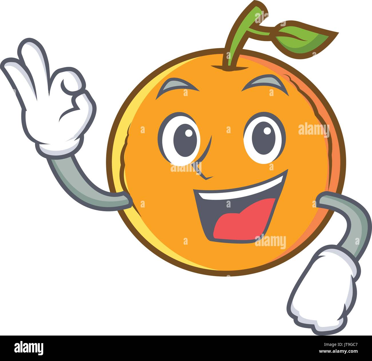Okay orange fruit cartoon character Stock Vector Image & Art - Alamy