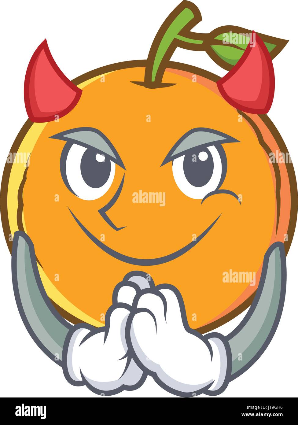 Devil orange fruit cartoon character Stock Vector Image & Art - Alamy