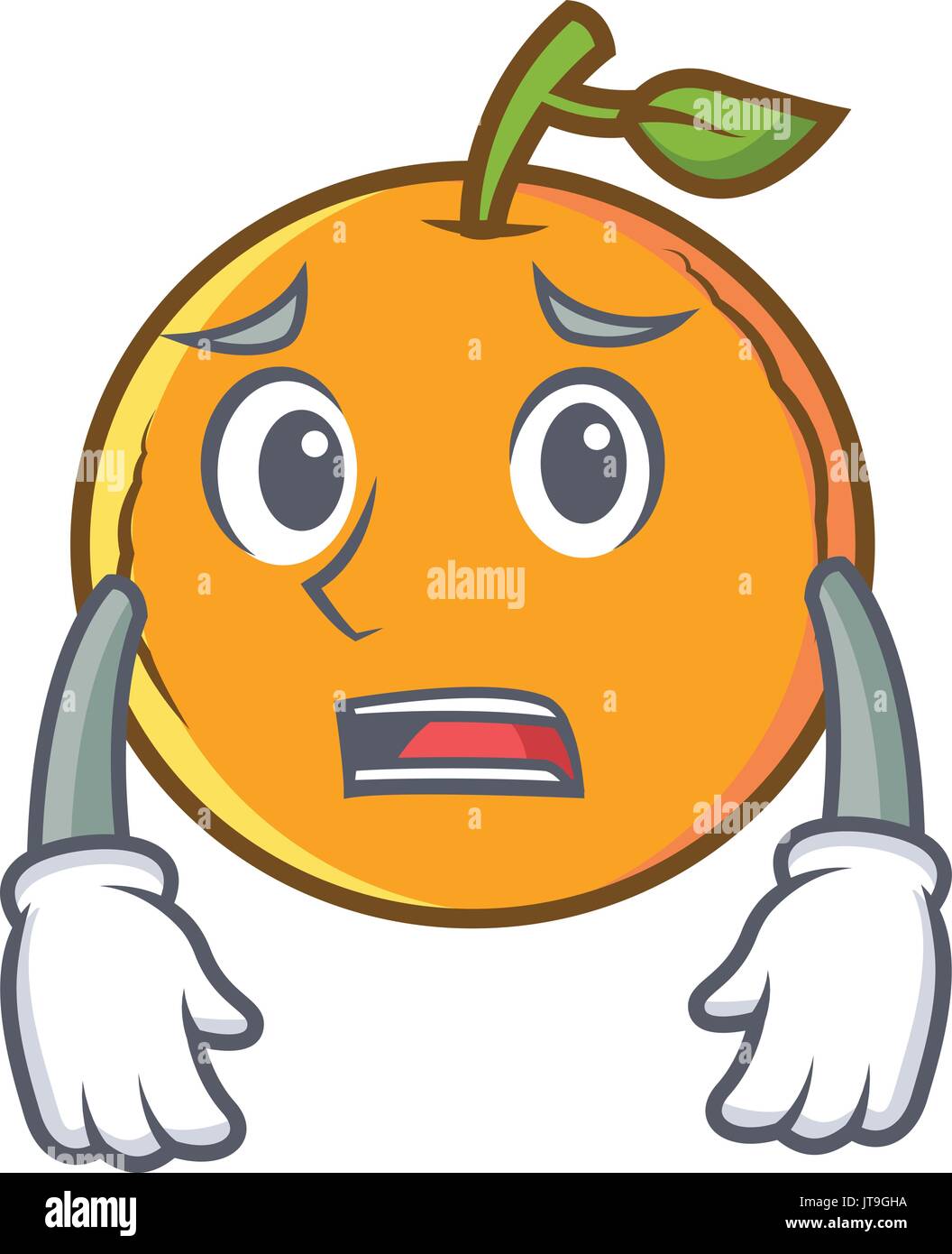 Afraid orange fruit cartoon character Stock Vector Image & Art - Alamy