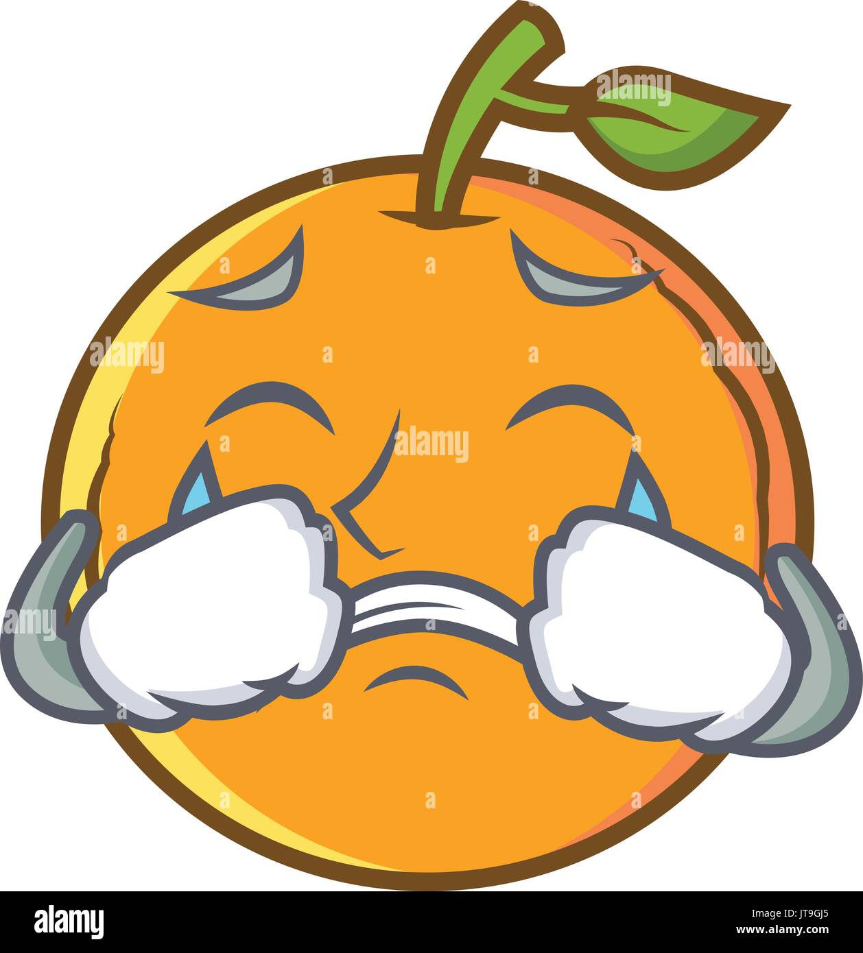 Crying orange fruit cartoon character Stock Vector Image & Art - Alamy