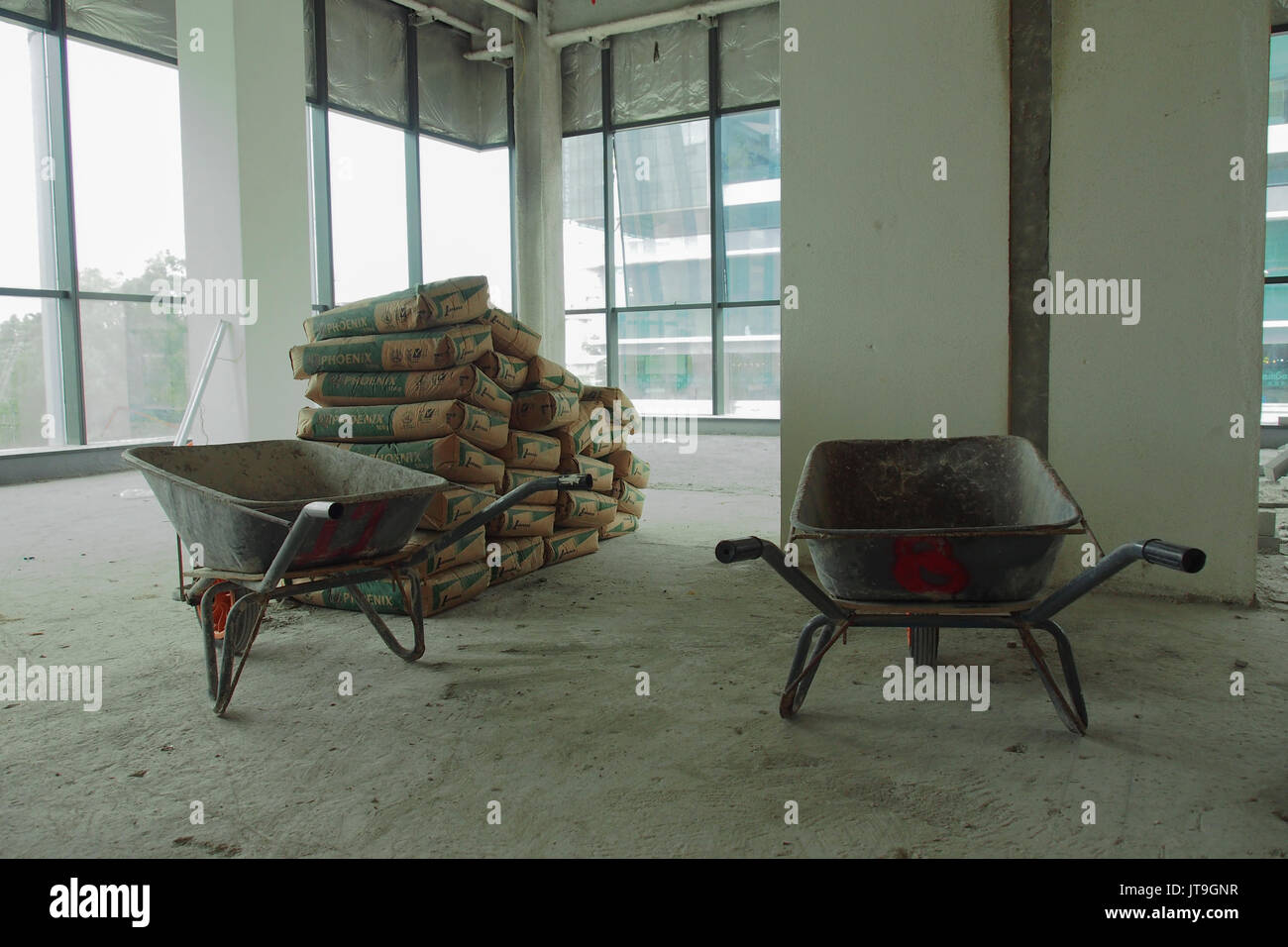 Interior of a building under renovation at a construction site Stock ...