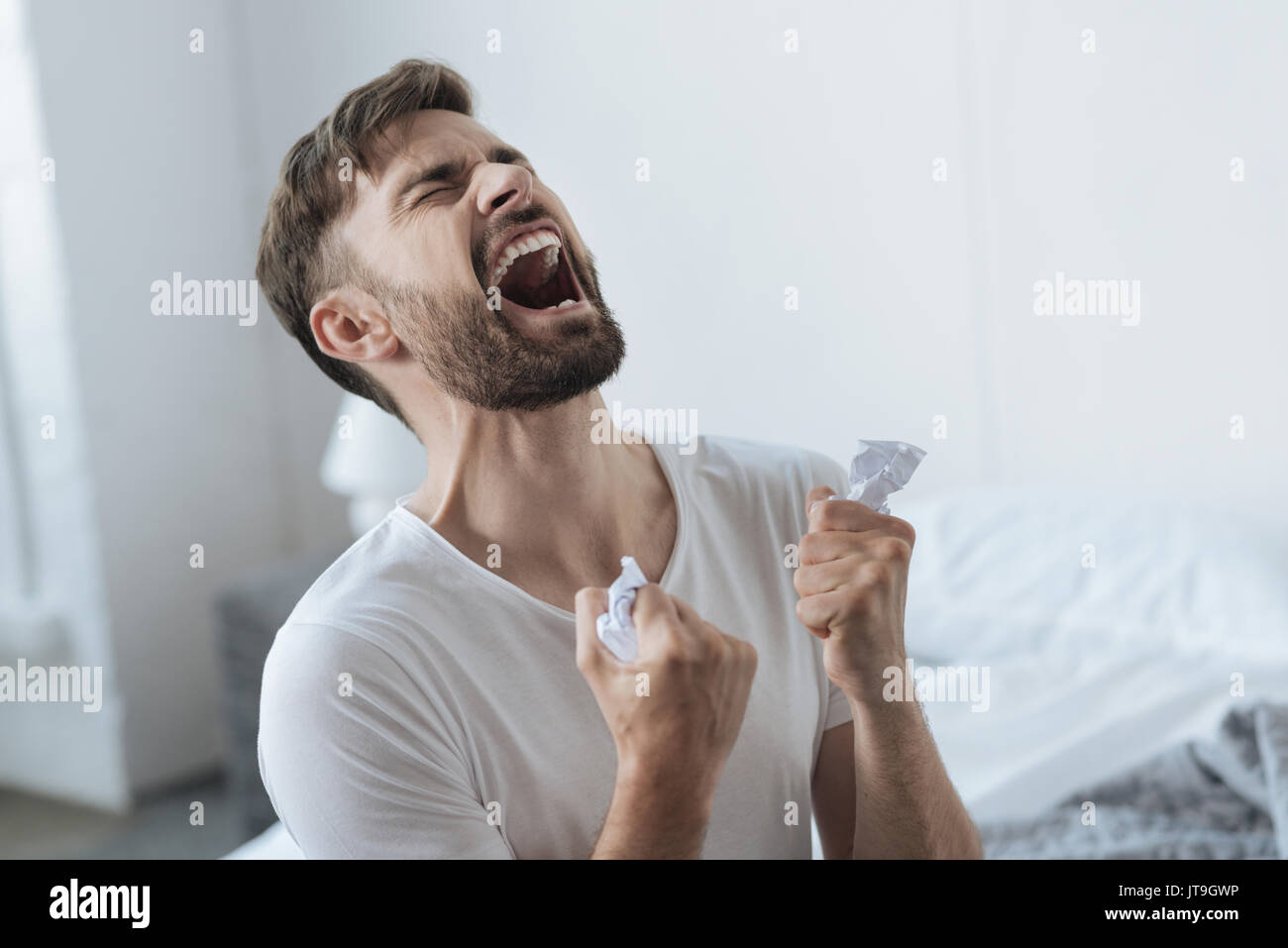 Desperate devastated man having a nervous breakdown Stock Photo - Alamy Desperate devastated man having a nervous breakdown Stock Photo - Alamy