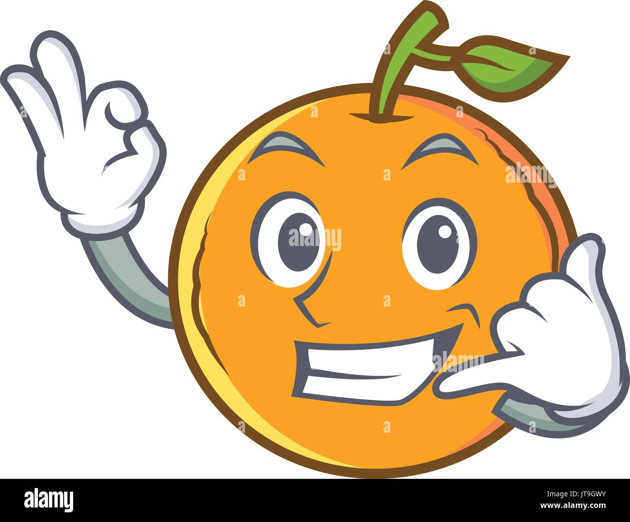 orange fruit cartoon character call me Stock Vector Image & Art - Alamy