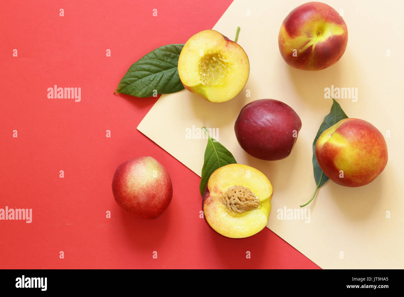 Organic fruits, ripe sweet red peaches Stock Photo - Alamy