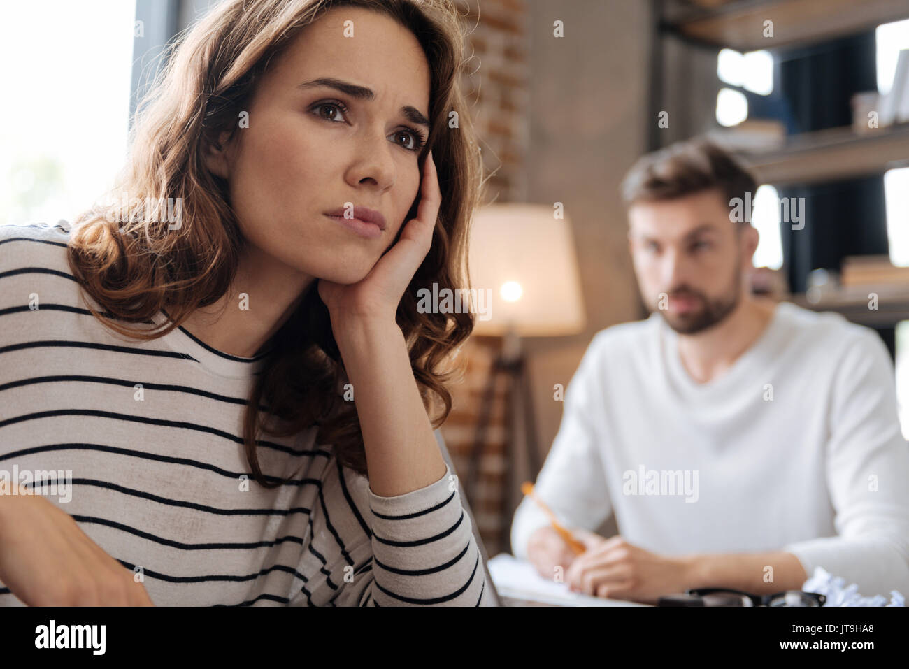 Sad cheerless man thinking hi-res stock photography and images - Alamy