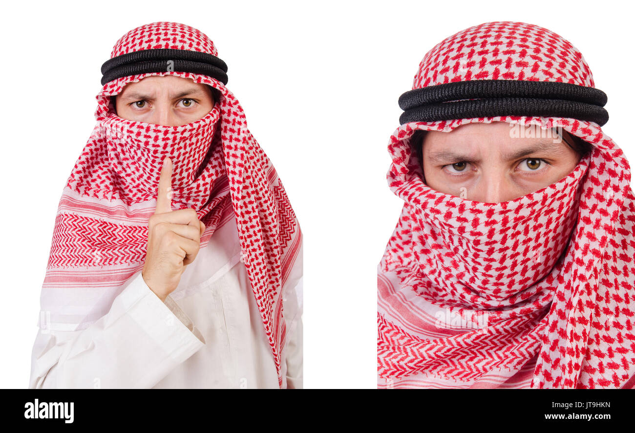 Arab man isolated on white background Stock Photo - Alamy