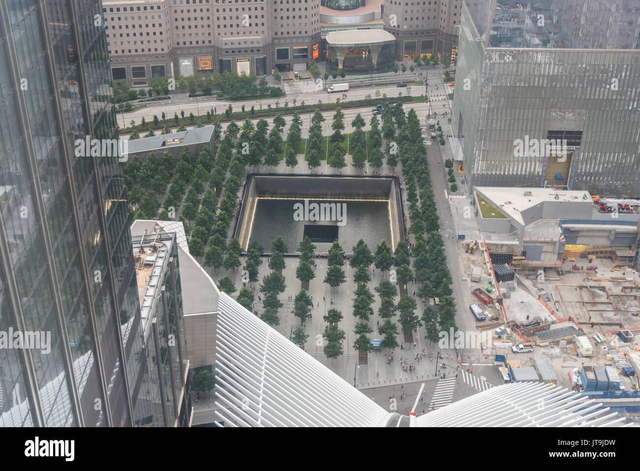 Aerial view of Ground Zero Memorial at dusk, New York City Stock Photo - Alamy