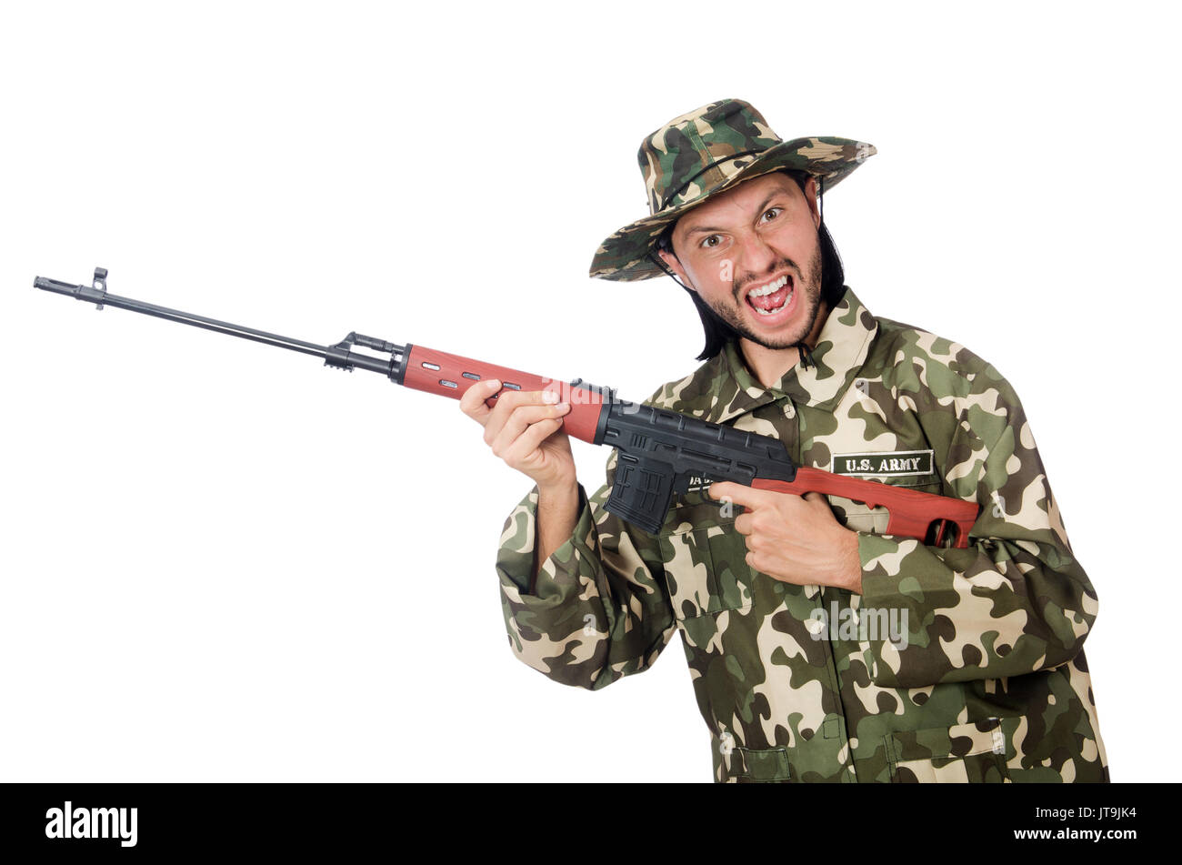 Army soldier military weapon rifle aiming courage hi-res stock ...