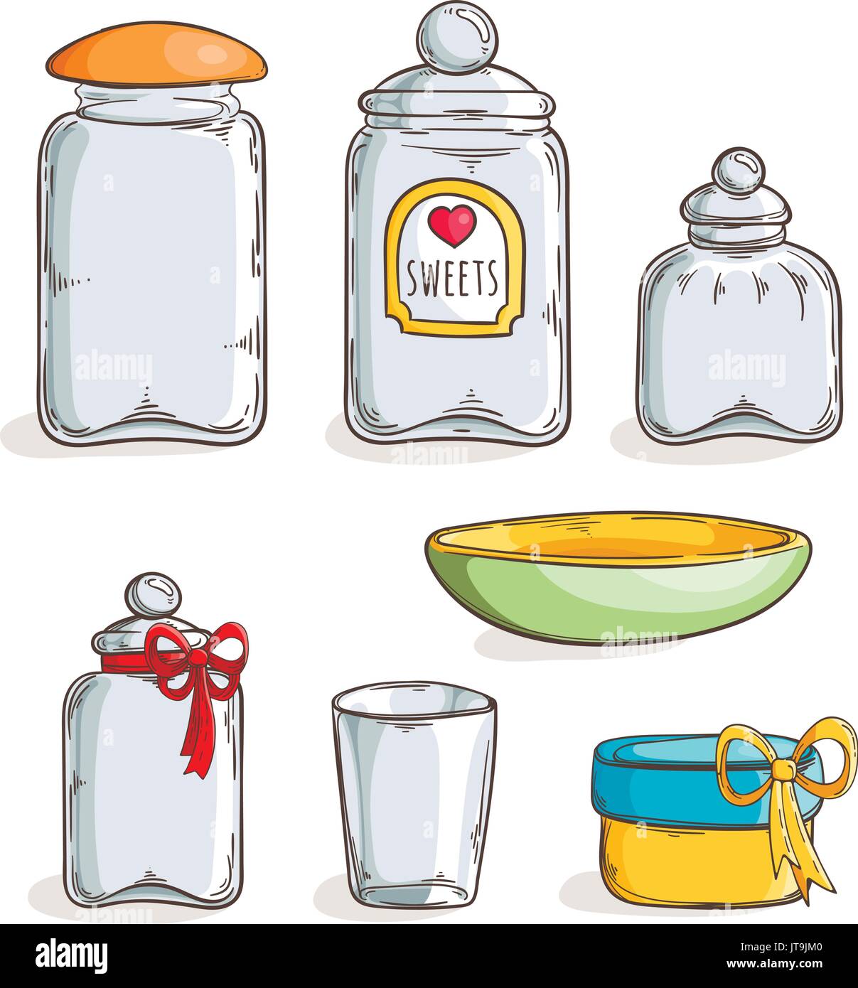 Glassware collection Stock Vector Images - Alamy