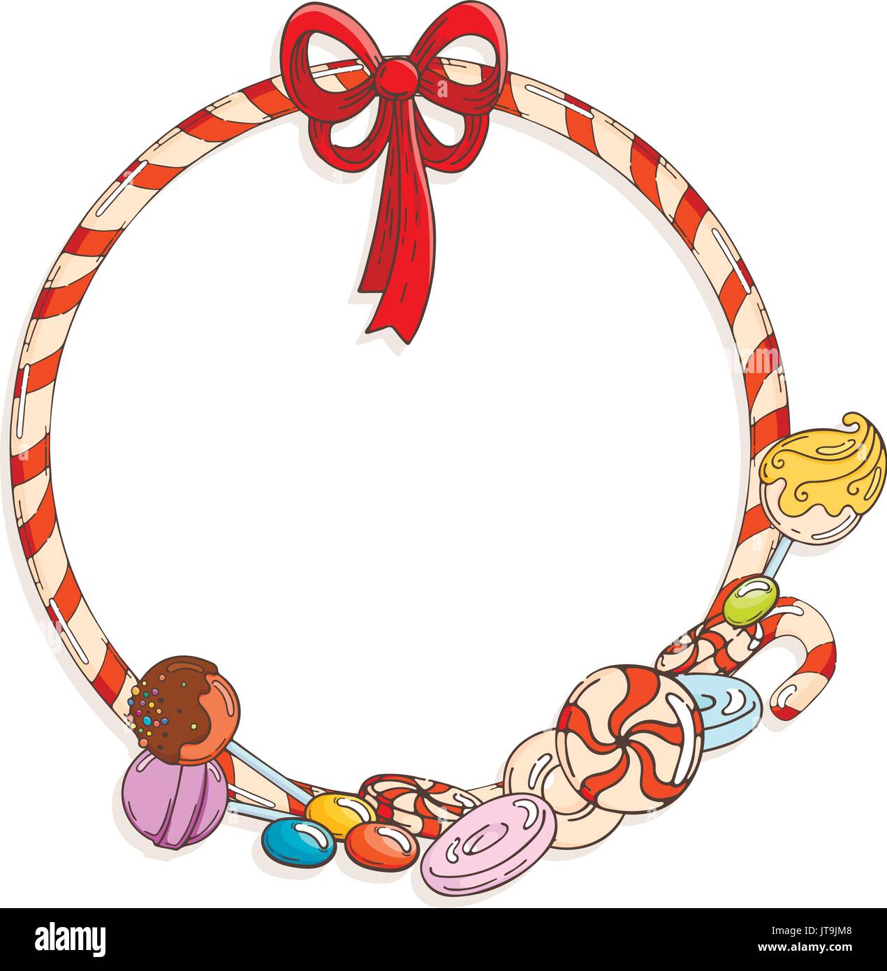Frame of candy cane with candies and lollypops Stock Vector Image & Art ...