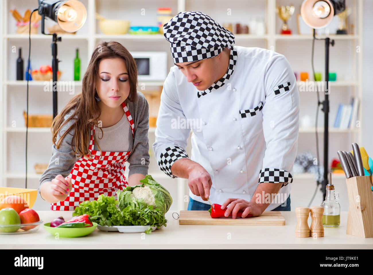 Food cooking tv show in the studio Stock Photo - Alamy