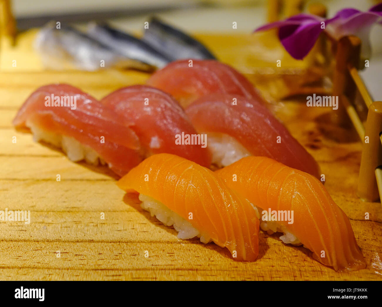 Japanese cuisine - fresh fish sushi at buffet restaurant in Saigon ...