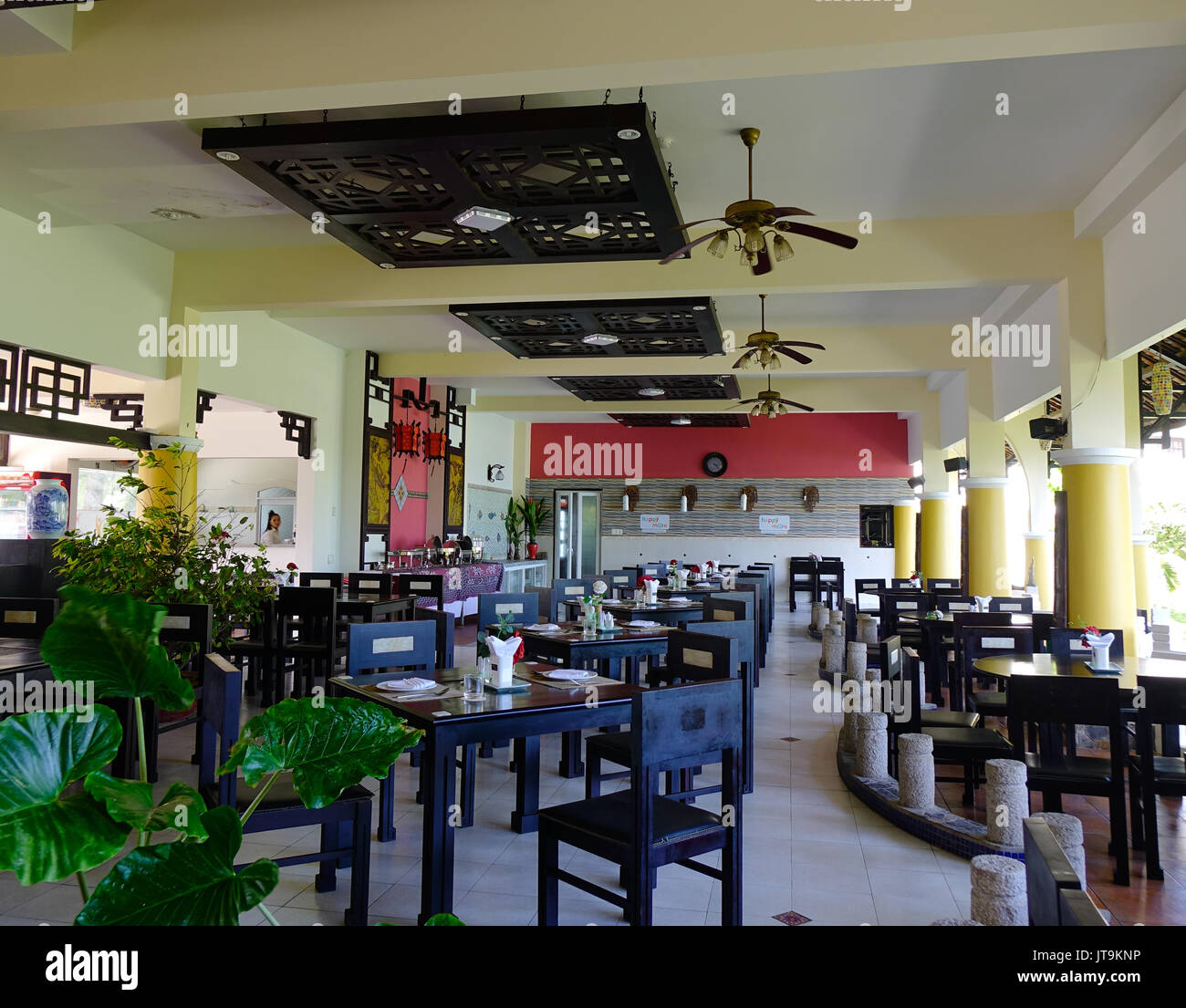 Saigon, Vietnam - Jun 2, 2017. Interior of buffet restaurant at Royal ...