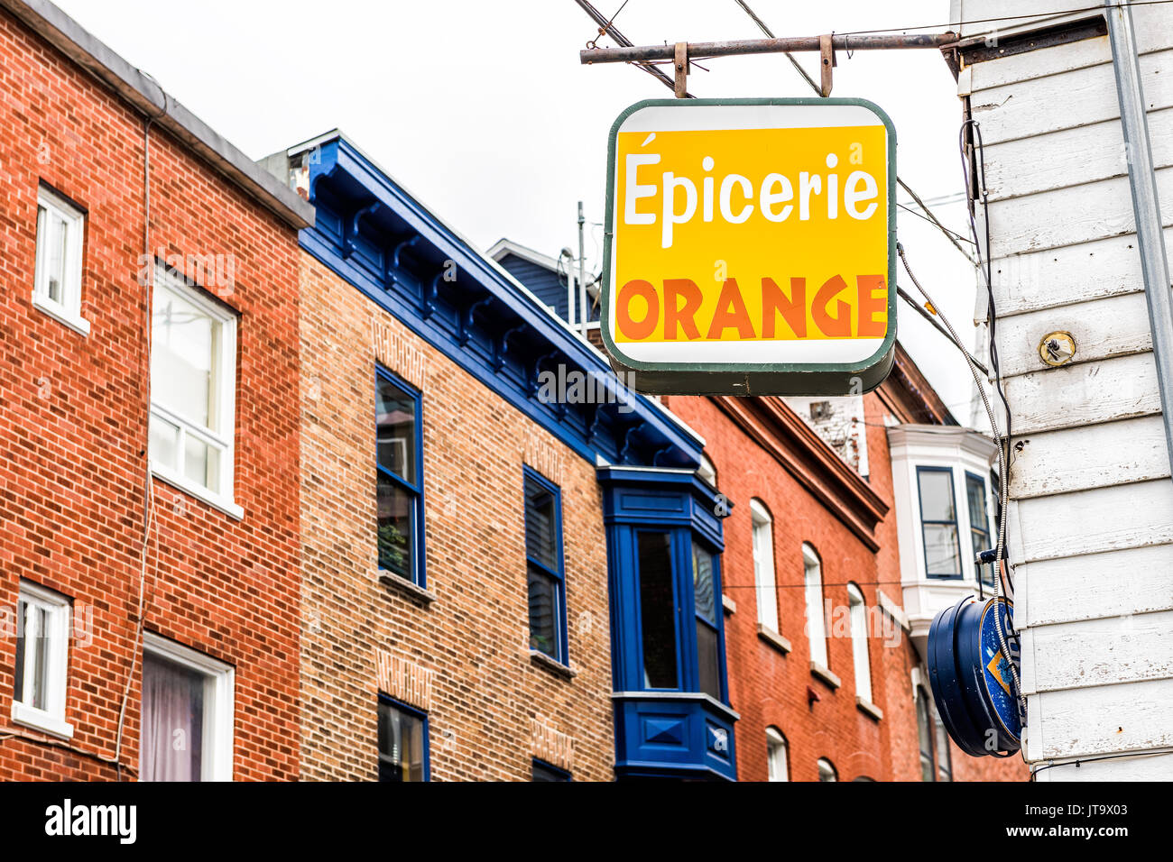 Quebec city old town sign hi-res stock photography and images - Alamy