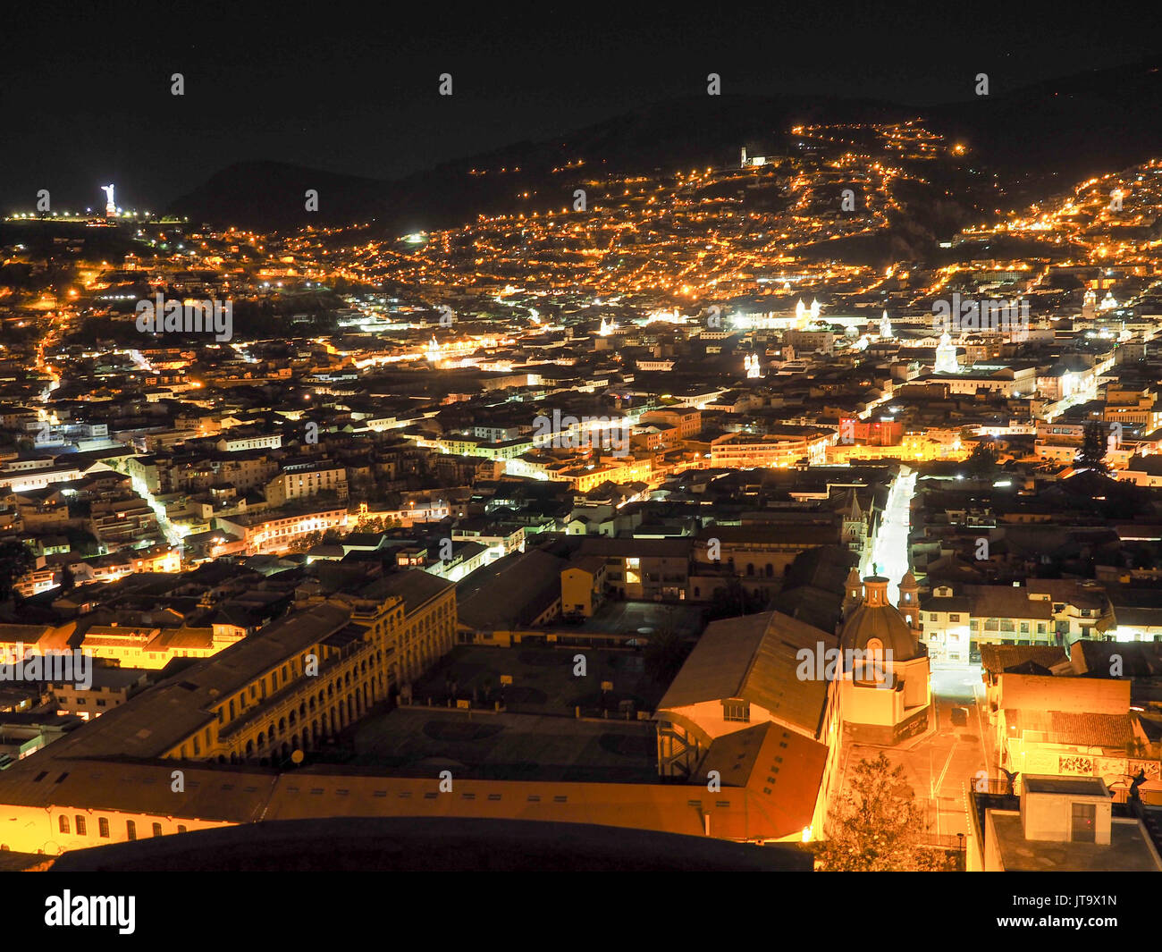 Vue of Quito at night at Equator Stock Photo - Alamy