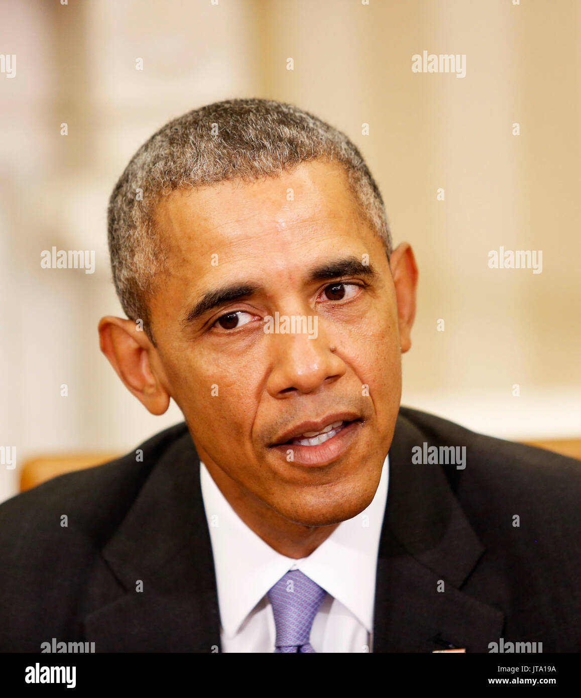 United States President Barack Obama makes a statement during a ...