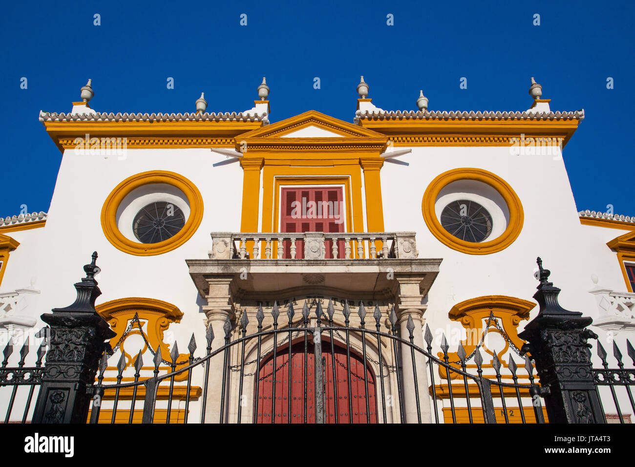 Seville, Spain - November 19,2016: Bullfight arena, plaza de toros at ...