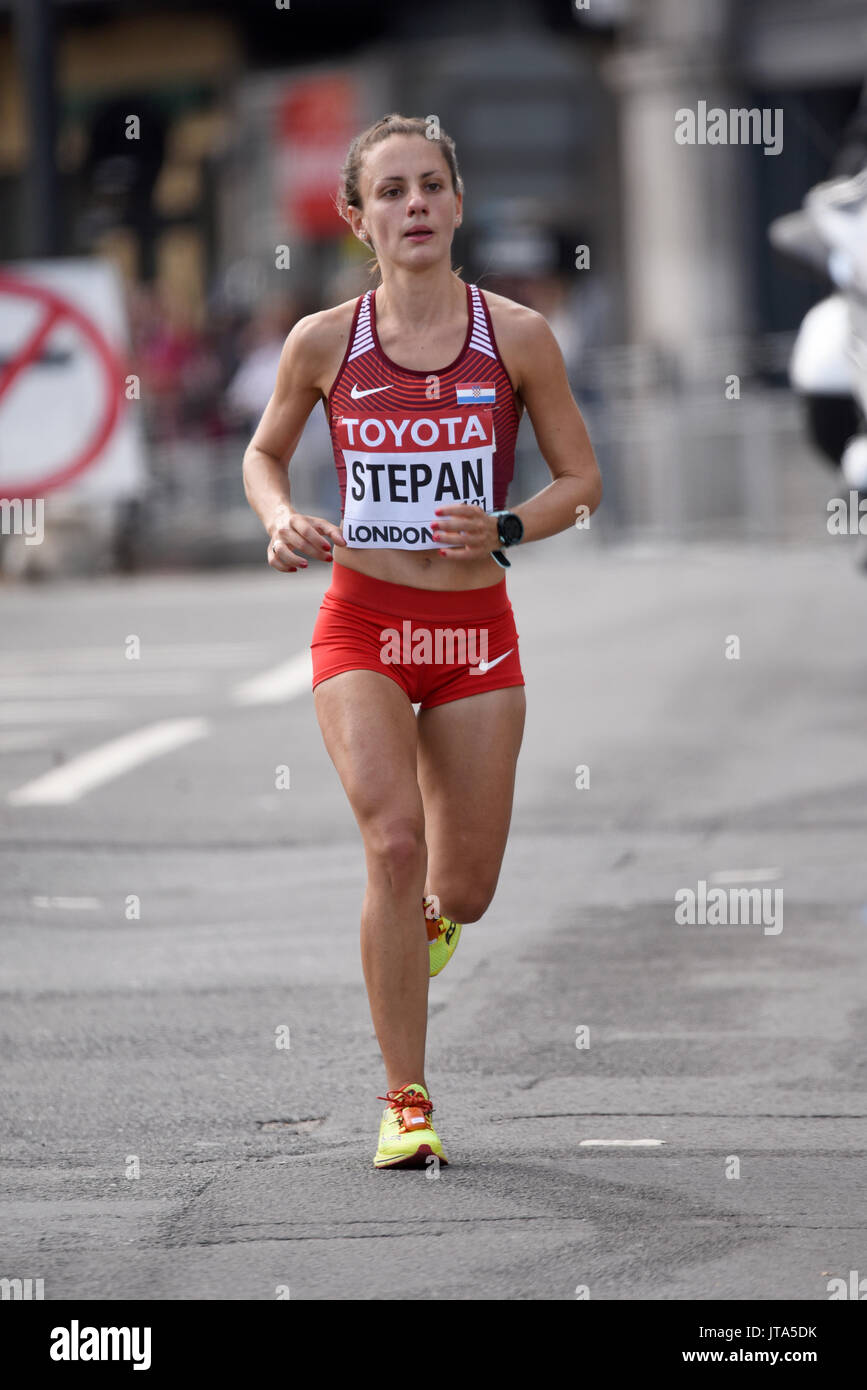 Nikolina Stepan of Croatia running in the IAAF World Championships 2017 ...