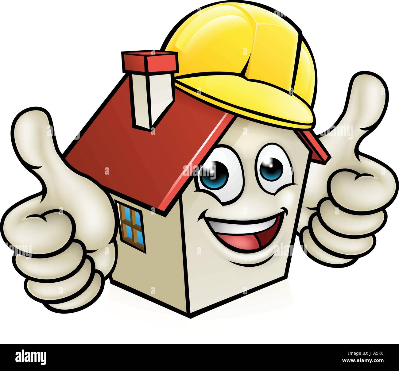 House Cartoon Mascot Character Wearing Hard Hat Stock Vector Image ...