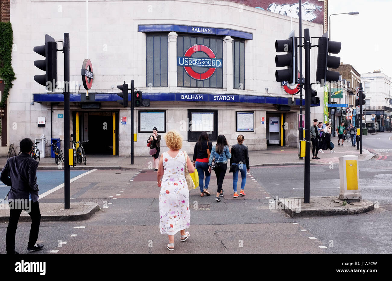 London UK - Balham Underground tube station in South London Stock Photo ...