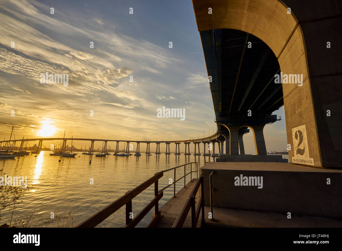 underneath the landmark bridge from Coronado Island to San Diego ...