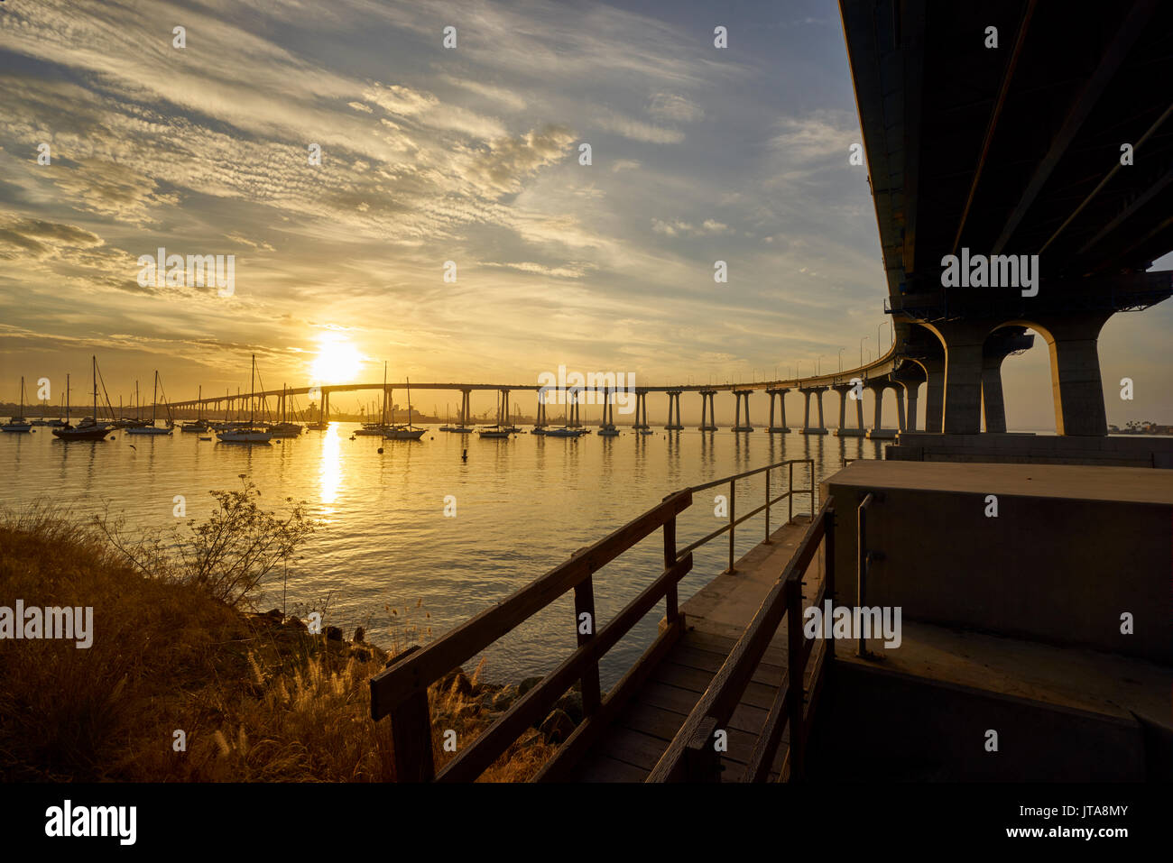 underneath the landmark bridge from Coronado Island to San Diego ...