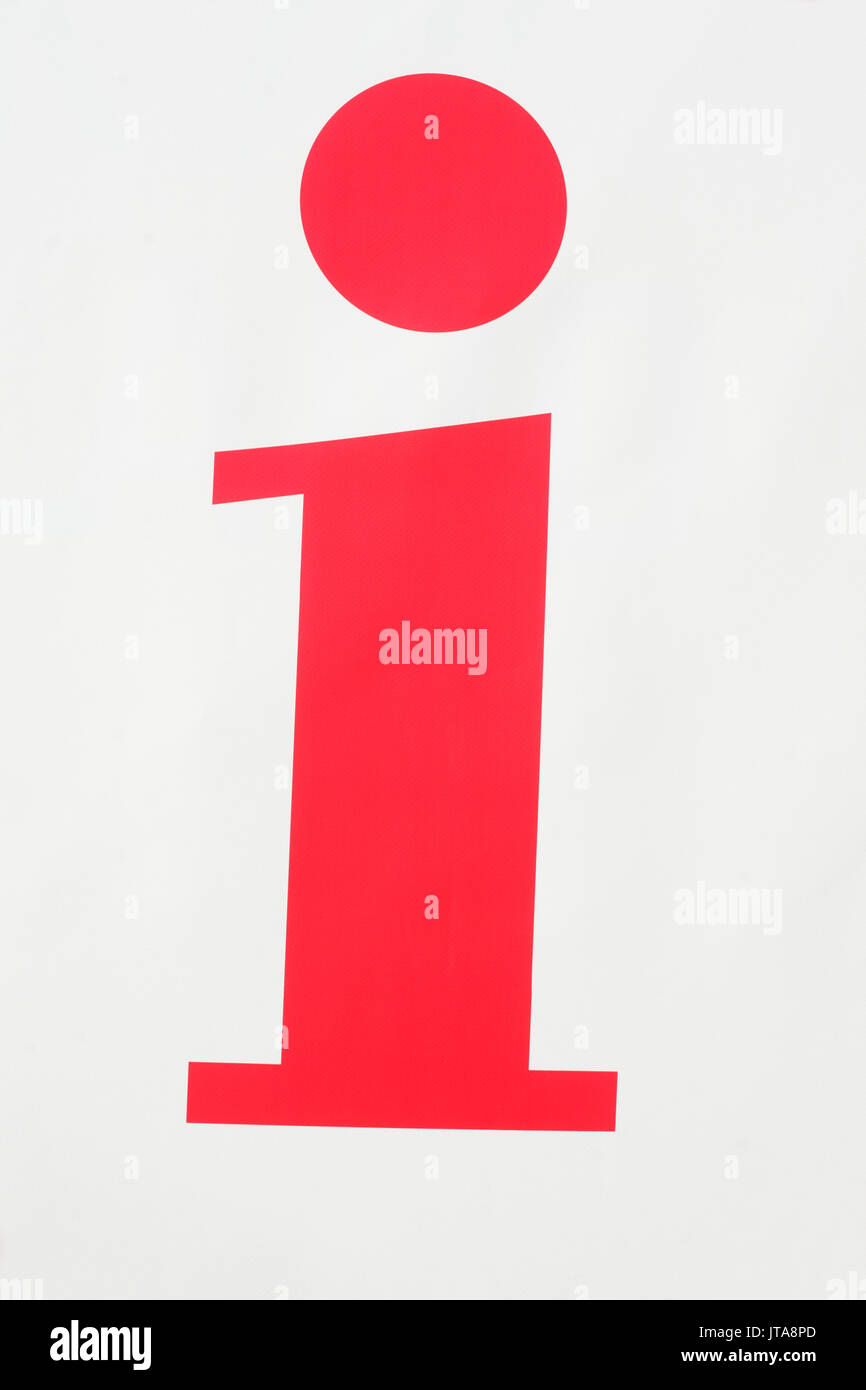 red sign i for Information point Stock Photo - Alamy