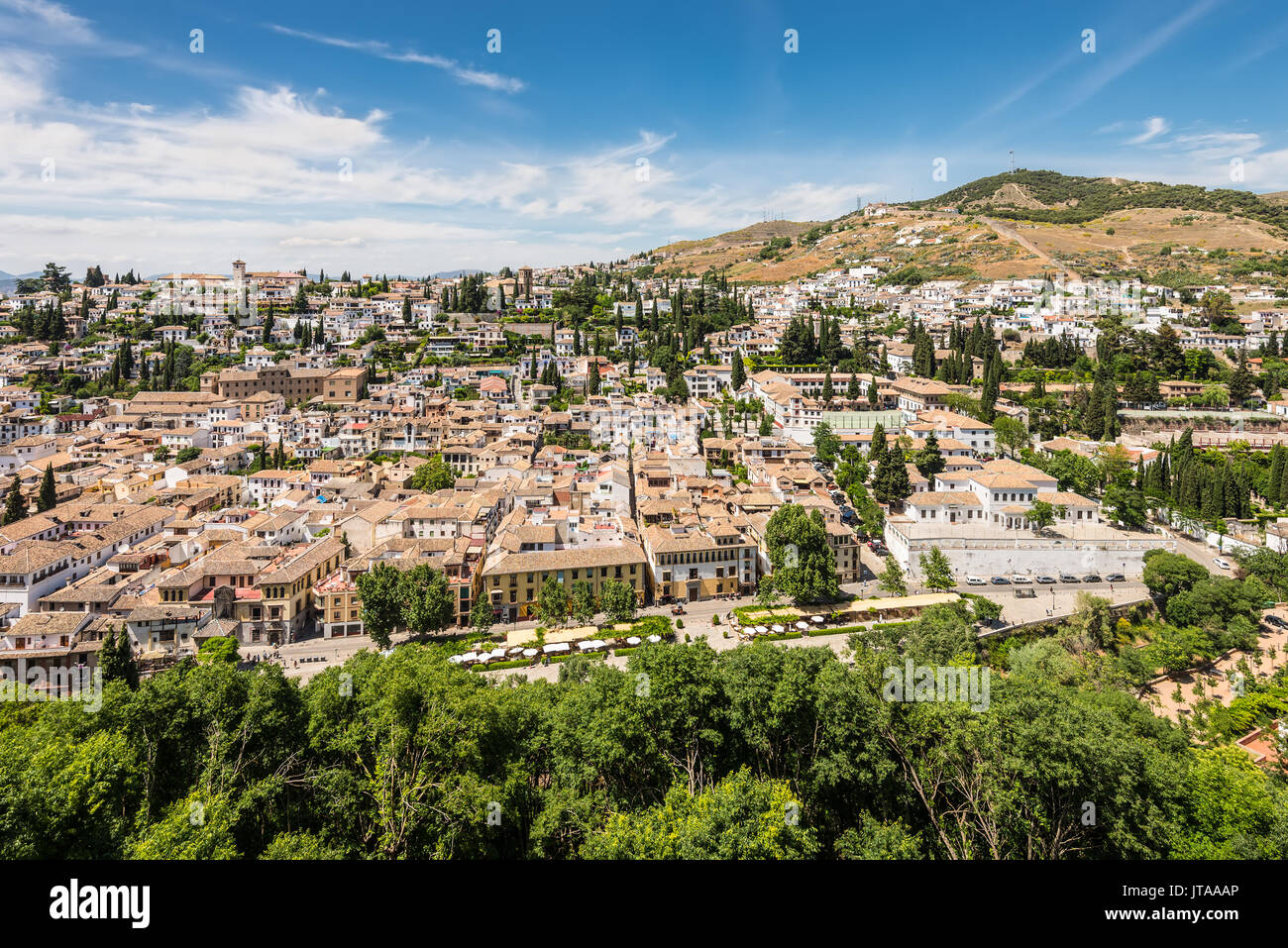 Granada cityscape seen from the Alhambra, Andalusia, Spain Stock Photo ...