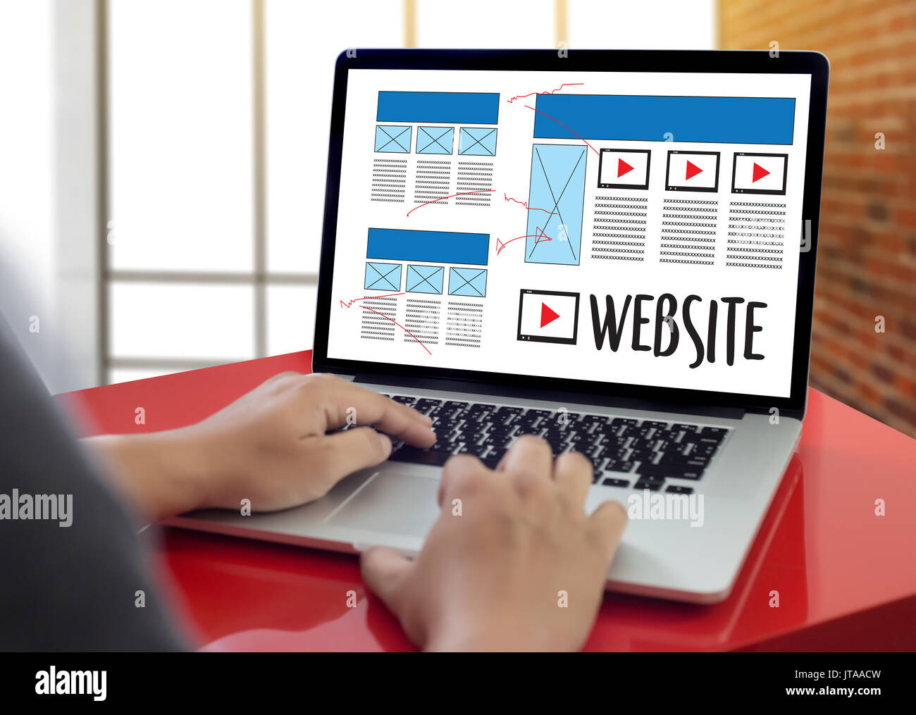 Web Design layout sketch drawing Software Media WWW and Graphic Layout ...
