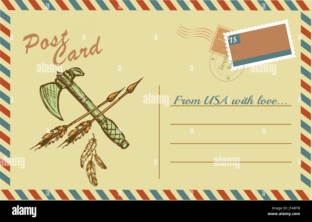 Vintage Indian Postcard Template
