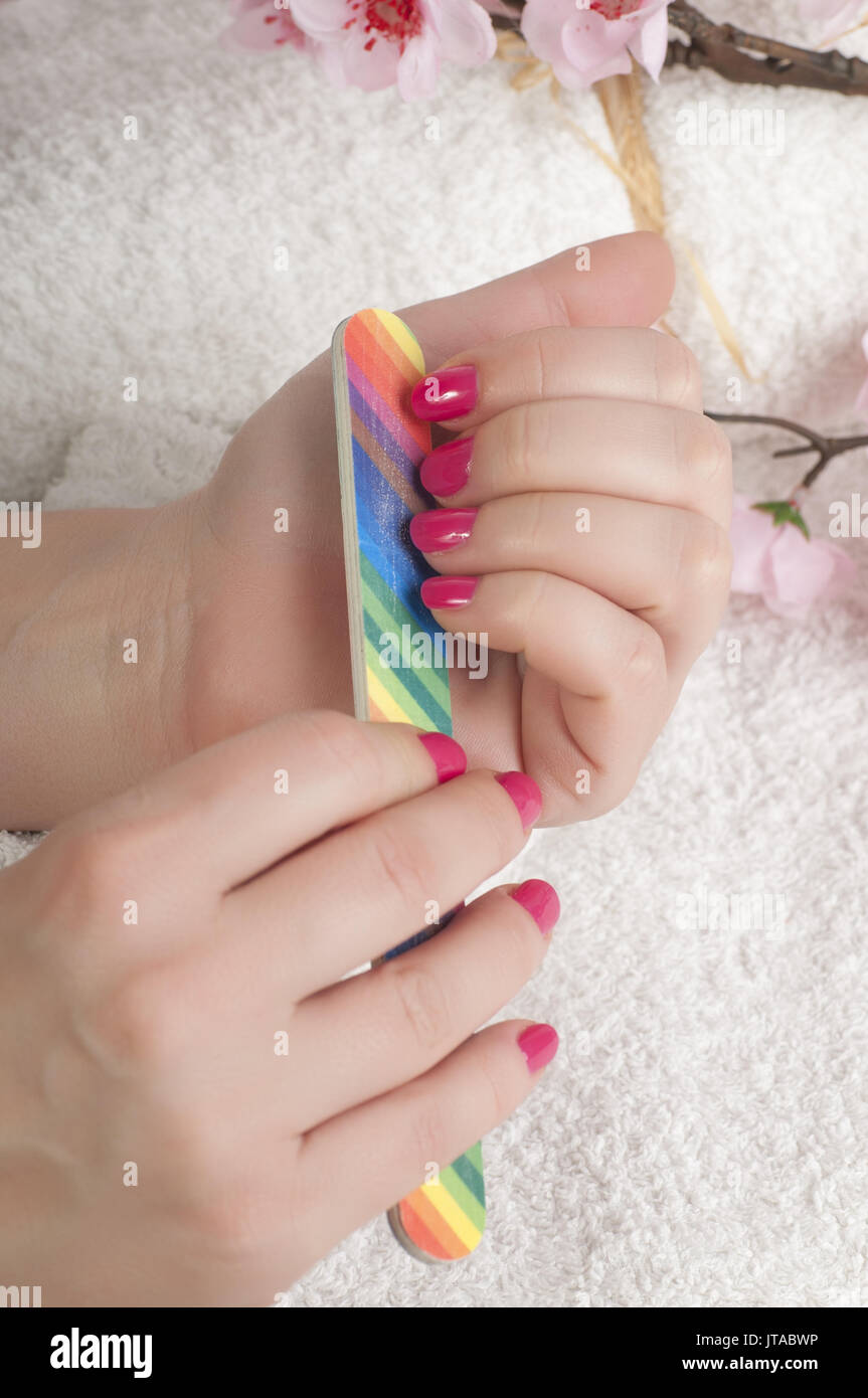 Manicure process hi-res stock photography and images - Alamy