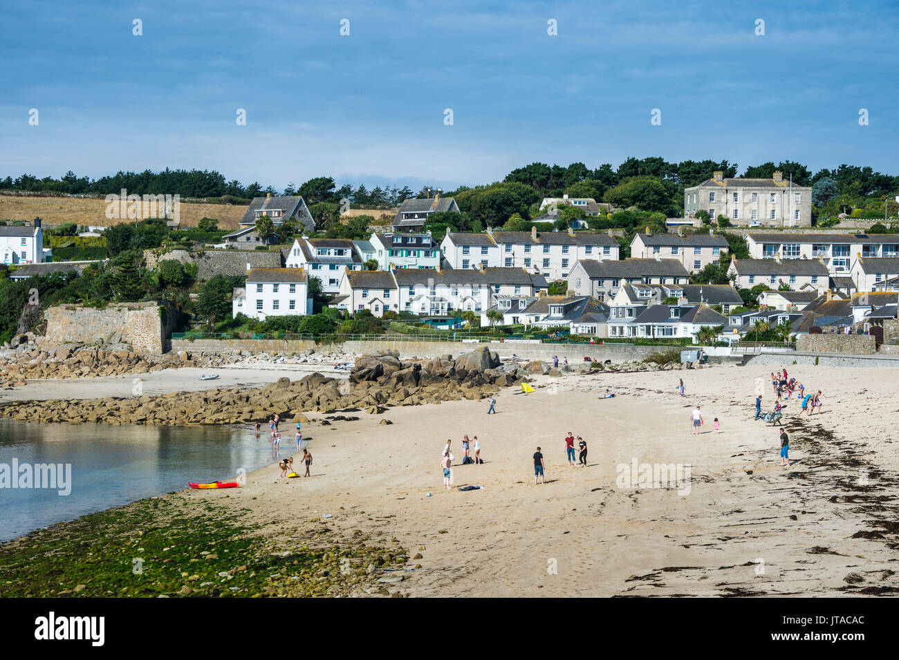 View over Hugh Town, St. Mary's, Isles of Scilly, England, United ...