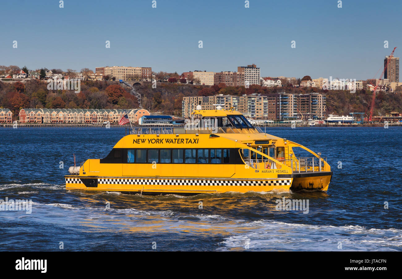 The New York Water Taxi Marian S Heiskell is pictured on the Hudson ...
