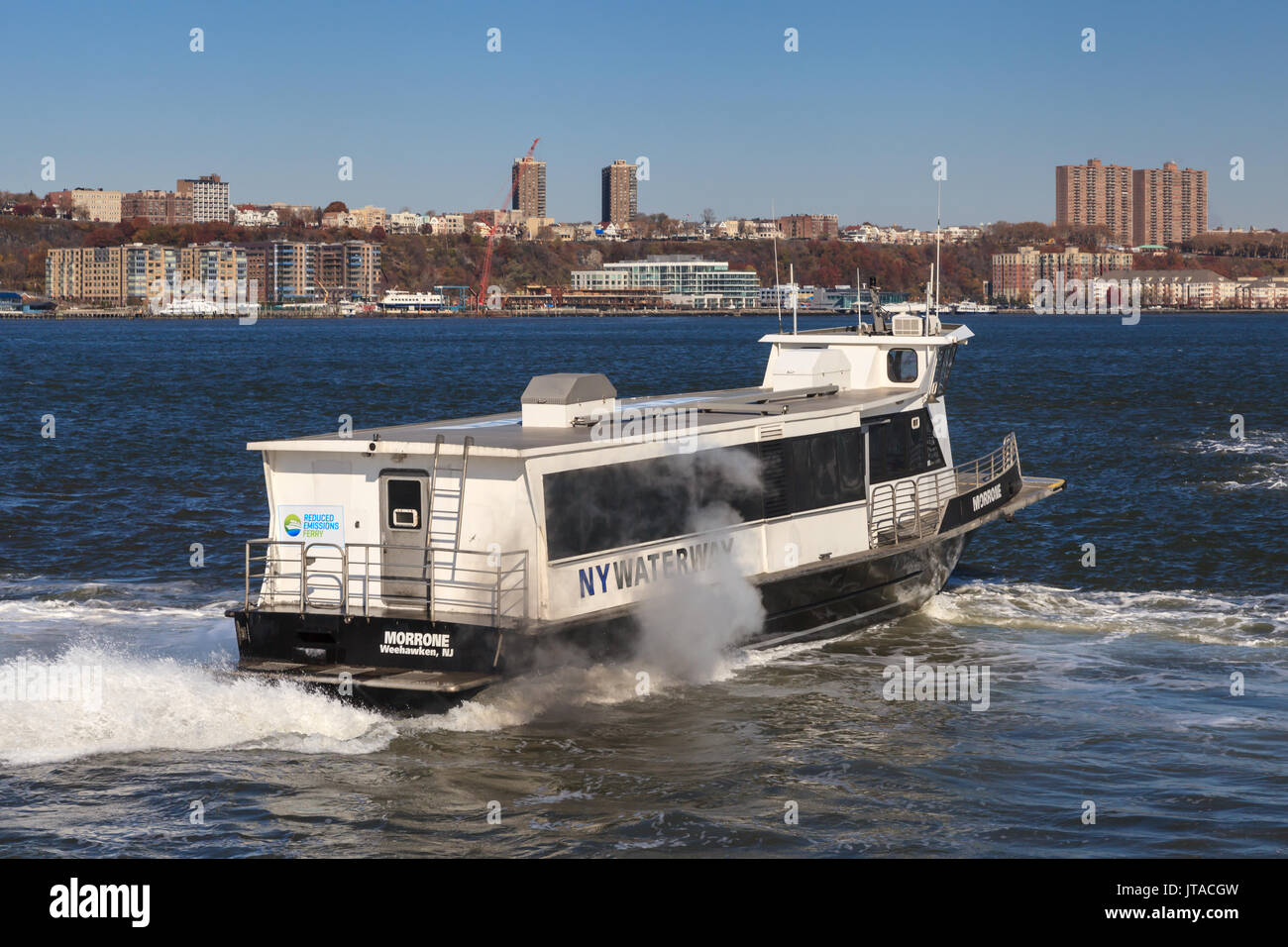 The NY Waterway boat Morrone is pictured on the Hudson River. NY ...