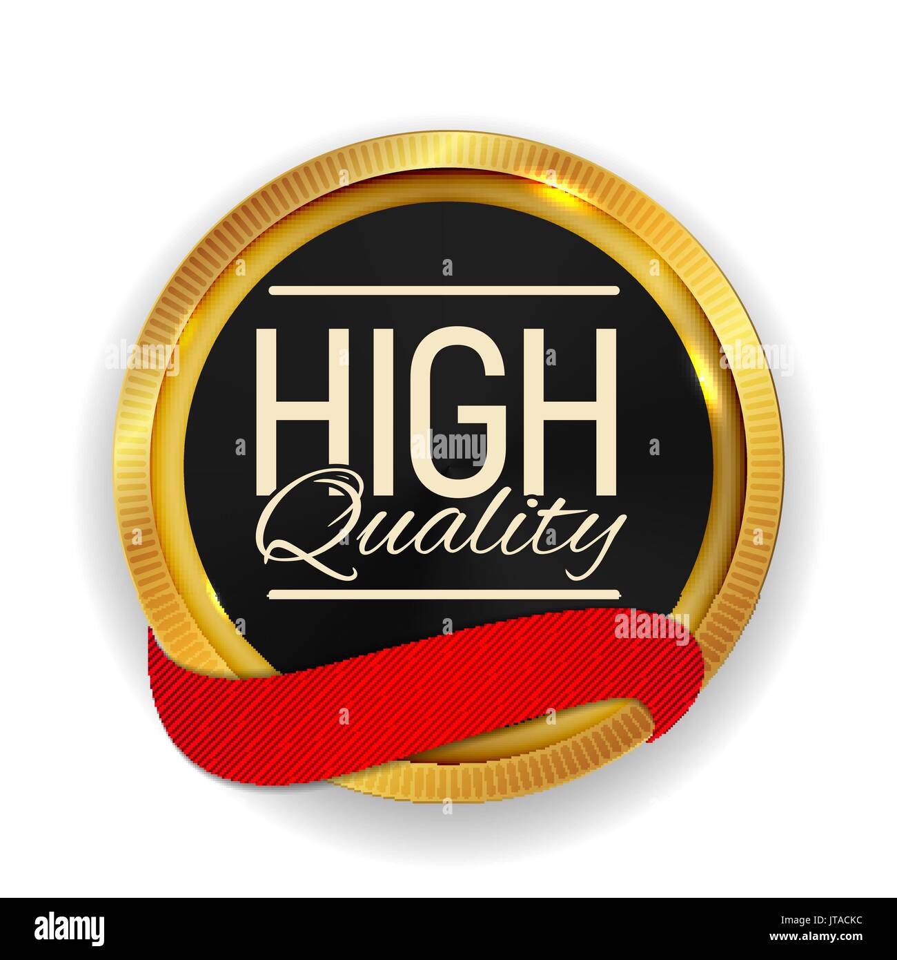 High Quality Golden Medal Icon Seal Sign Isolated on White Back Stock ...
