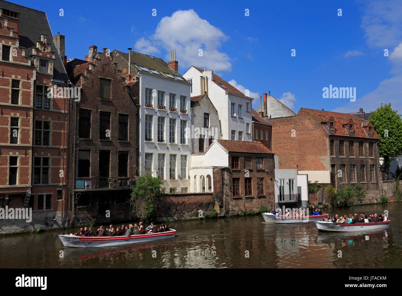 Leie River, Ghent, East Flanders, Belgium, Europe Stock Photo - Alamy