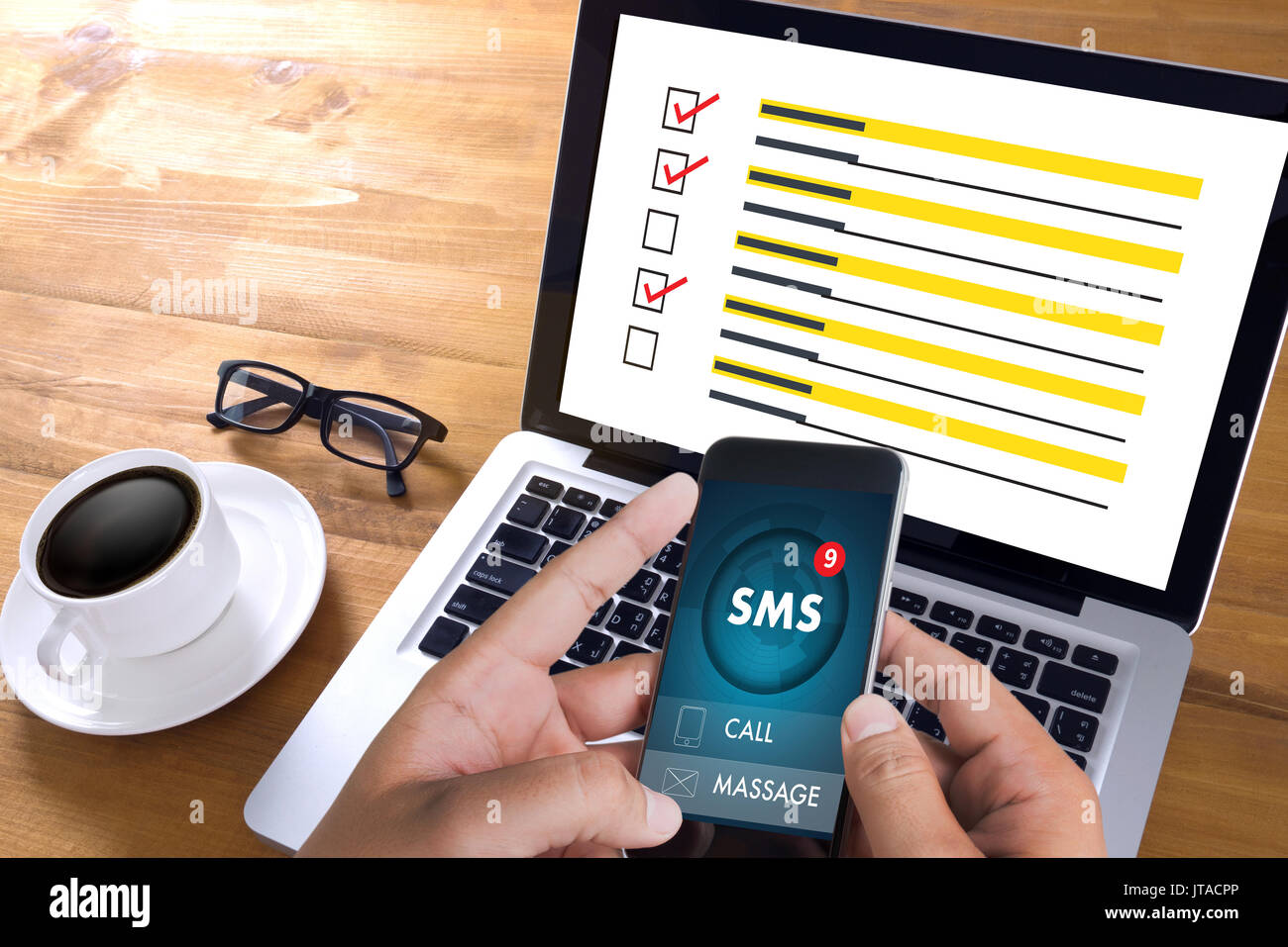 SMS Messaging Communication Notification Alert Reminder sms Stock Photo ...