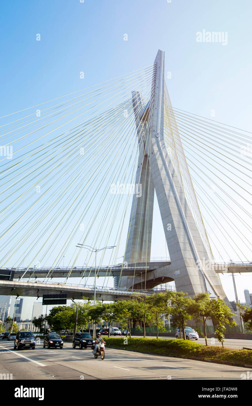Architecture cable stayed bridge octavio frias hi-res stock photography ...