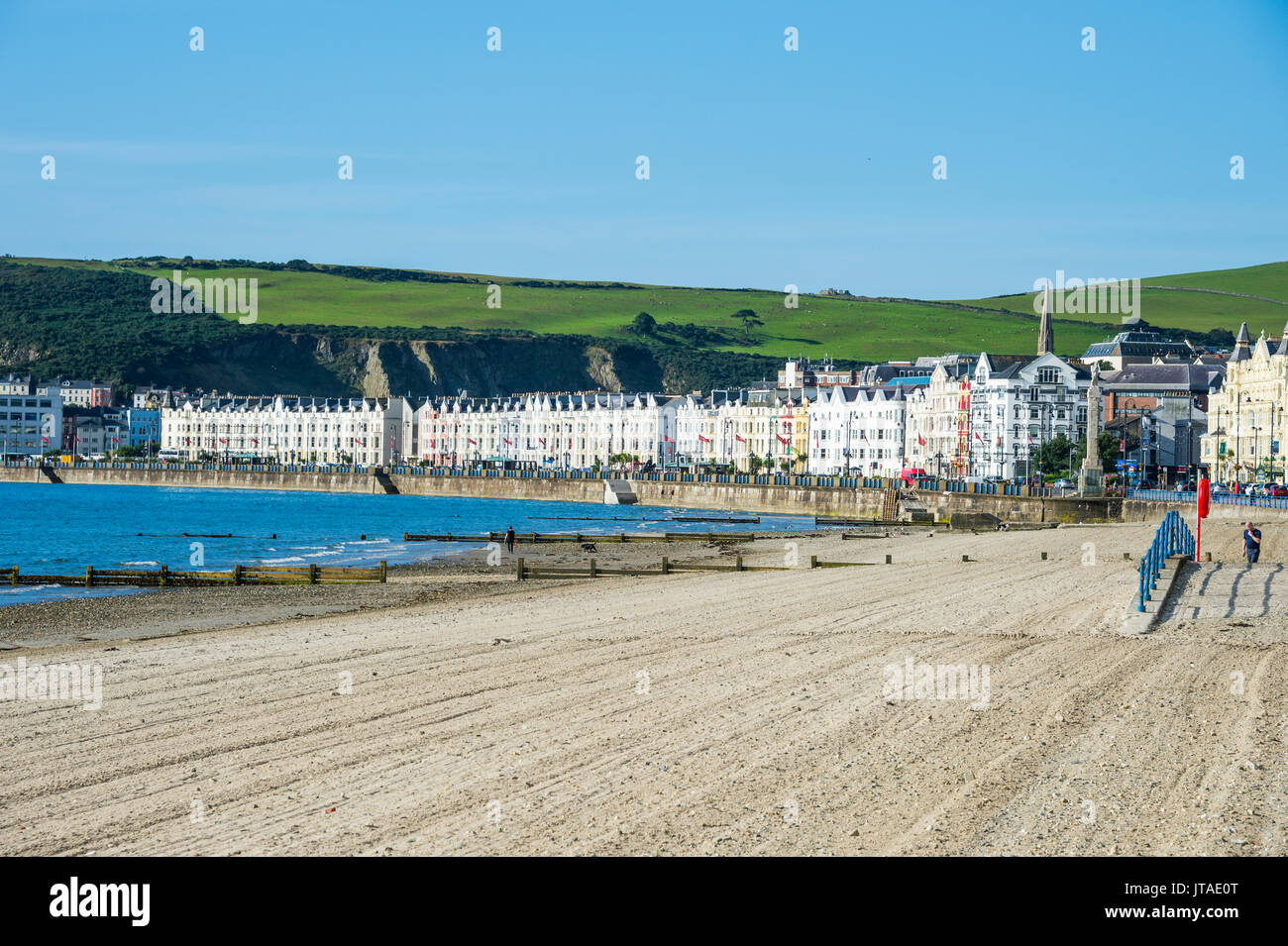 Beach on the seafront of Douglas, Isle of Man, crown dependency of the ...