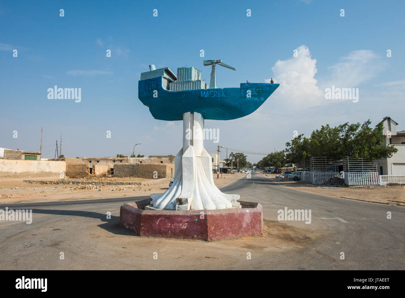 Cargo ship monument in the coastal town of Berbera, Somaliland, Somalia ...