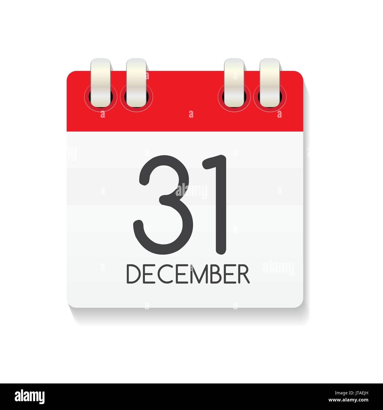 Flat Calendar Icon of 31 December. Vector Illustration Stock Vector ...