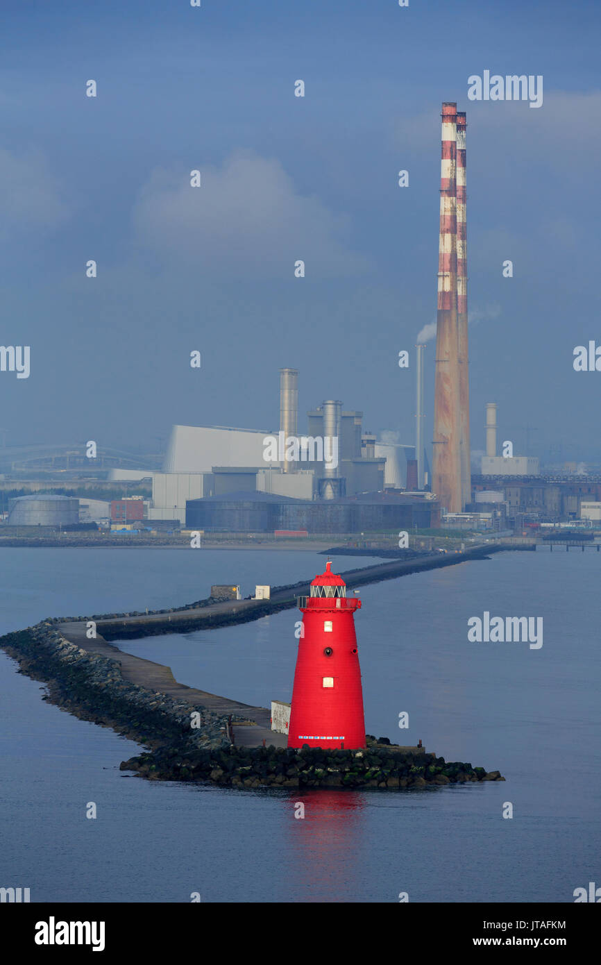 Poolbeg Lighthouse, Dublin City, County Dublin, Republic of Ireland ...