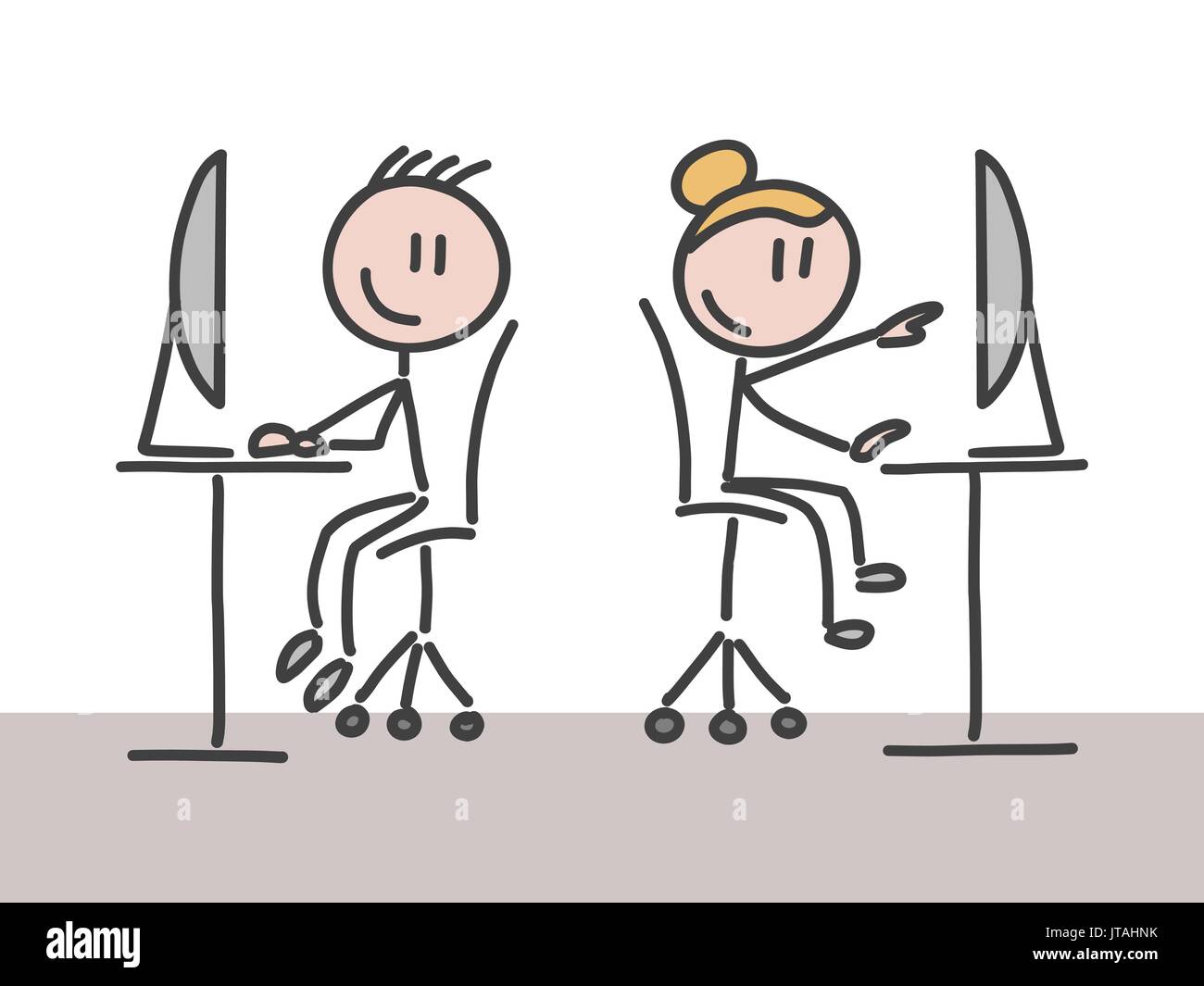 Woman man working office Stock Vector Images - Alamy