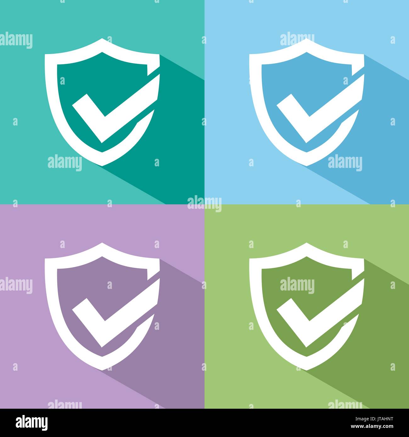 Active protection shield icon with shade on colored backgrounds Stock ...