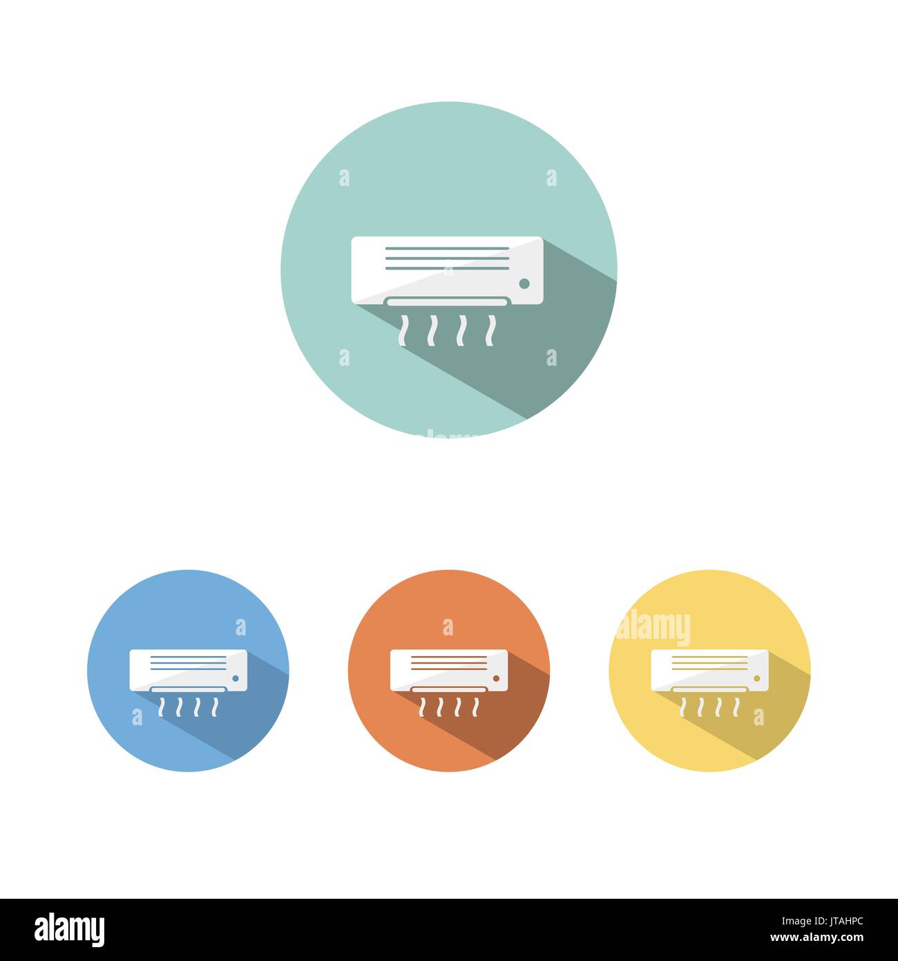 Air conditioning icon with shade on colored circles Stock Vector Image ...