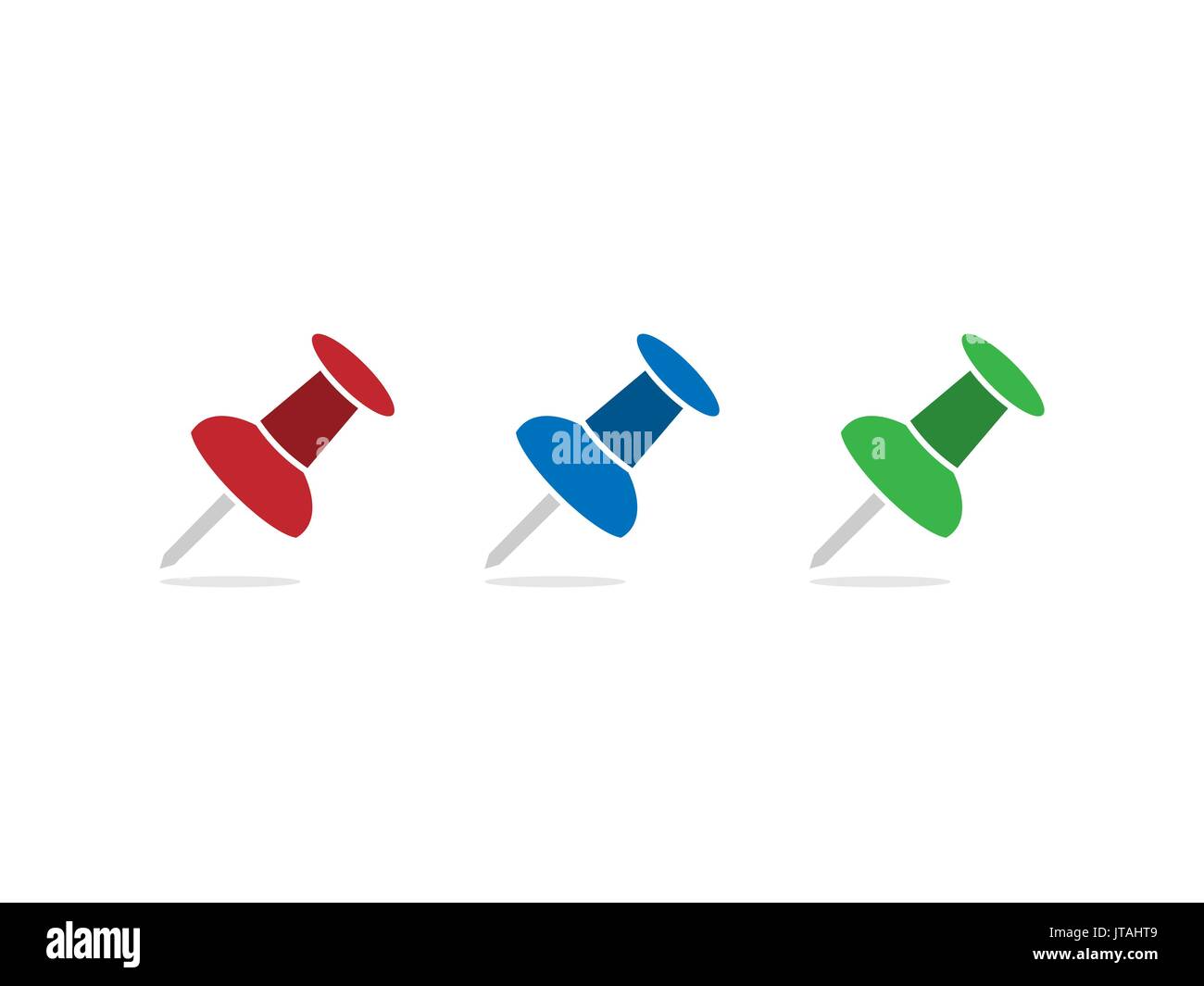 Four colored pushpin on a white background Stock Vector Image & Art - Alamy